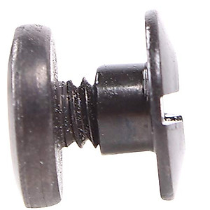 1/8" Black Chicago Screws & Binding Posts Fasteners for Leather Straps/Belts, Kydex Holster/Sheath Repair or Rivet Parts Replacement, Thru Hole Open Slot Design. Made in USA (10 Pack, Flat Head)