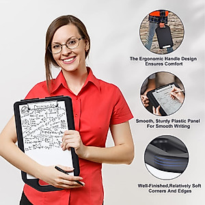 Sunnyclip Storage Clipboard with Handle, Plastic Compartment Hold 200 Letter Sized Paper,Heavy Duty Sturdier Smooth Writing Portable Paperwork Office Classorm Supply for Coache, Contractor