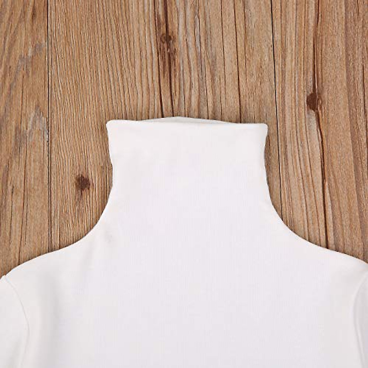 Toddler Baby Little Girls Turtleneck T Shirt Top Long Sleeve Basic Solid Color Blouse 1-5Years Old (White Turtleneck Shirt, 5-6X)