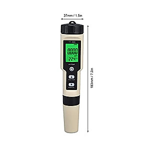 Digital Hydrogen Meter, Hydrogen Test Pen High Sensitivity Backlit LCD Design Digital Hydrogen Meter for Aquariums Gardening Laboratories Laboratories Water Purification Drinking Water 7.2 1.5in