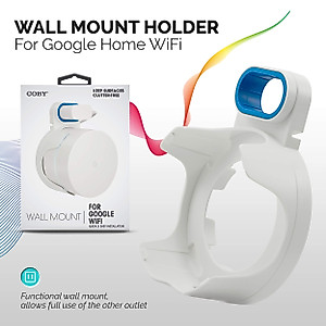 COBY WiFi Wall Outlet Mount Holder, Compact Cable Management Case, No More Tangled Cords! - White