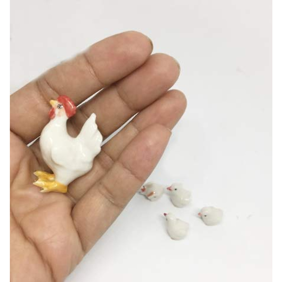 Studio one Handmade Animal Figurine Ceramic Lovely Hen an Chicks Farm Animal Collection Best Gift