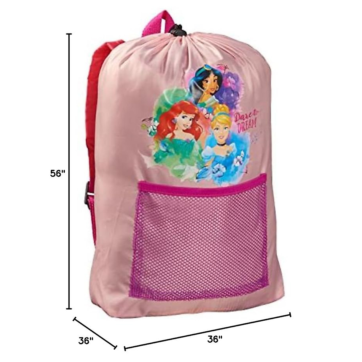 Exxel Outdoors Disney Princess Kids Camp Set - Tent, Backpack, Sleeping Bag and Flashlight - 4 Piece Indoor/Outdoor Princess Kids Set,Multi,D-4SLGFL20PRN