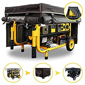 GEHENG Portable Generator Running Cover,With Stainless Steel Bracket,Super Heavy Duty 600D Waterproof Material, 100% Waterproof Generator Cover,33"x25.9 "x18.5",Black,2.0 Upgrade Version.