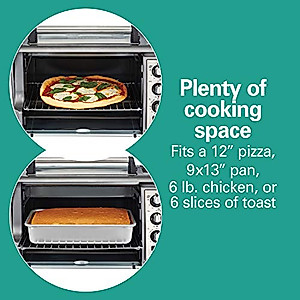 Hamilton Beach 31436 Sure-Crisp Air Fryer Countertop Toaster Oven, 6 Slice, Fits 12” Pizza, 1500W, Easy-Reach Access Door, Powerful Circulation, GREY