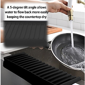 Silicone Sink Edge Protectors, Kitchen Sink Splash Guards, 4" x 20" Multifunction Sink Accessories, Splash Guard For Bathtub Sink, Countertop Protectors For Granite/Quartz Kitchen Sink