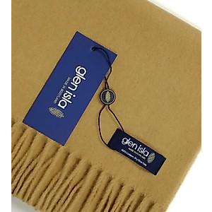 Glen Isla 100% Cashmere Scarf Plain Black - Made In Scotland