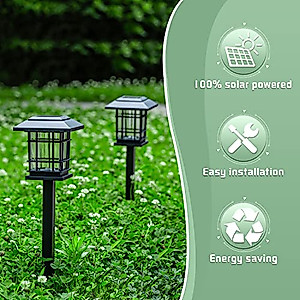 nommthy 4 Pack 40 Lumen Solar Garden Lights Outdoor, IP44 Waterproof Solar Powered Garden LED Lights, Solar Pathway Lights for Garden, Landscape, Path, Yard, Patio, Driveway-(Cold White)
