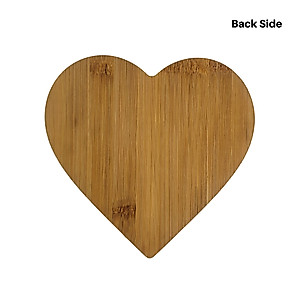 (Set of 12) 8" Heart Shaped Bulk Plain Bamboo Cutting Boards with Juice Groove | For Customized Engraving | Wholesale Premium Blank Board