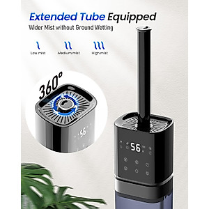 AILINKE Humidifier Large Room Bedroom, Cool Mist Humidifiers for Home Bedroom with Extended Tube, Room Cool Mist Humidifier, School, Office, Warehouse, 2.1Gal/8L