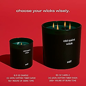 Snif Old Saint Wick Christmas Scented Candle | Siberian Pine, Apple, Rosemary, Jasmine, Fir Balsam, Sandalwood Cedar Wood | Soy and Vegetable Wax Holiday Candles Gift | 50+ Hours Burn Time, 8.5oz