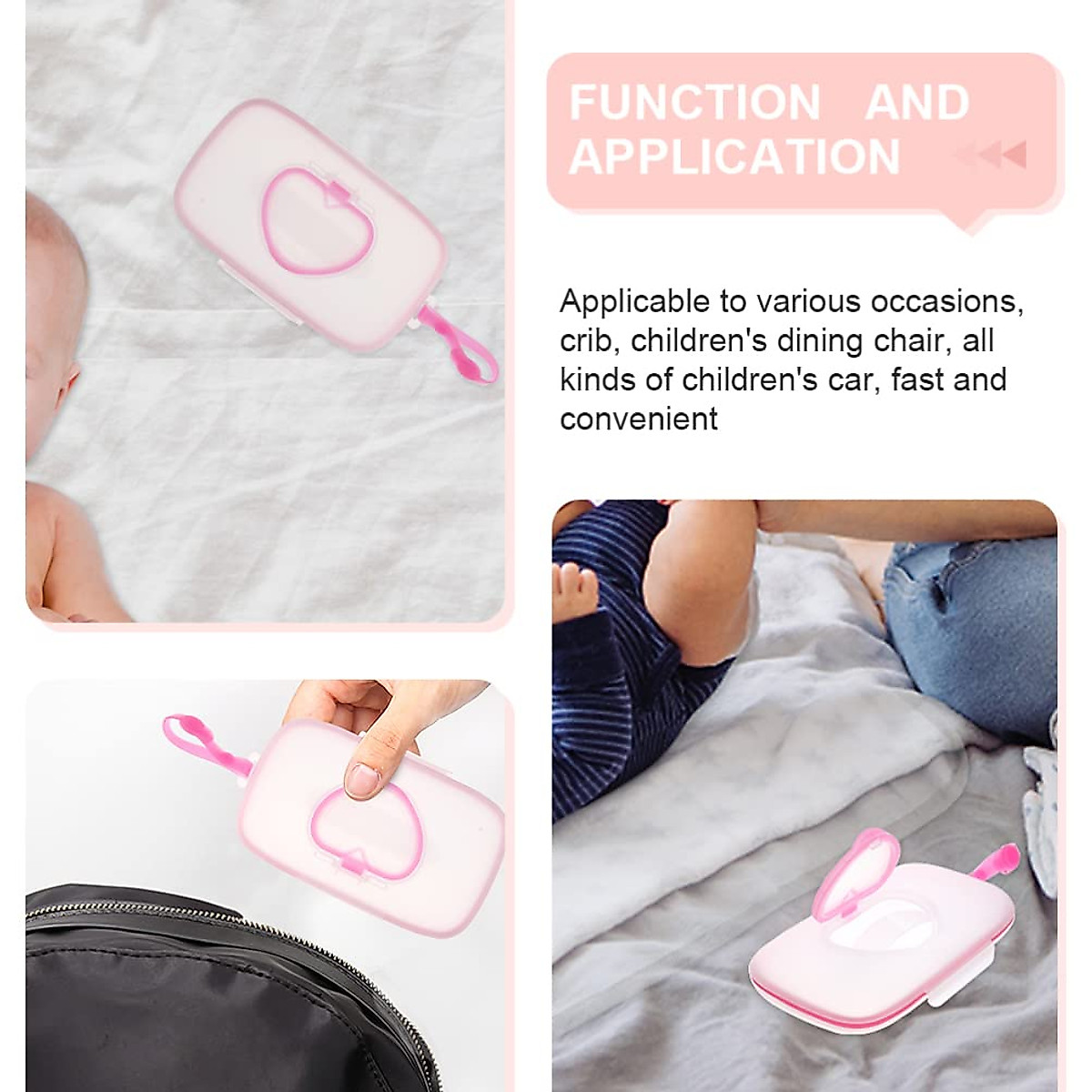 2PCS Container Portable Baby Wipe Dispenser Outdoor Refillable Holder Diaper Wipe Case Storage Box travel wipes case,wipes case,baby wipes dispenser for Travel Home Car Use