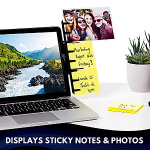 Note Tower Monitor Document Paper Holder for Typing - Sticky Note Organizer - Mounts to Laptops & Desktop Monitors, Reduces Eye and Neck Strain - Black