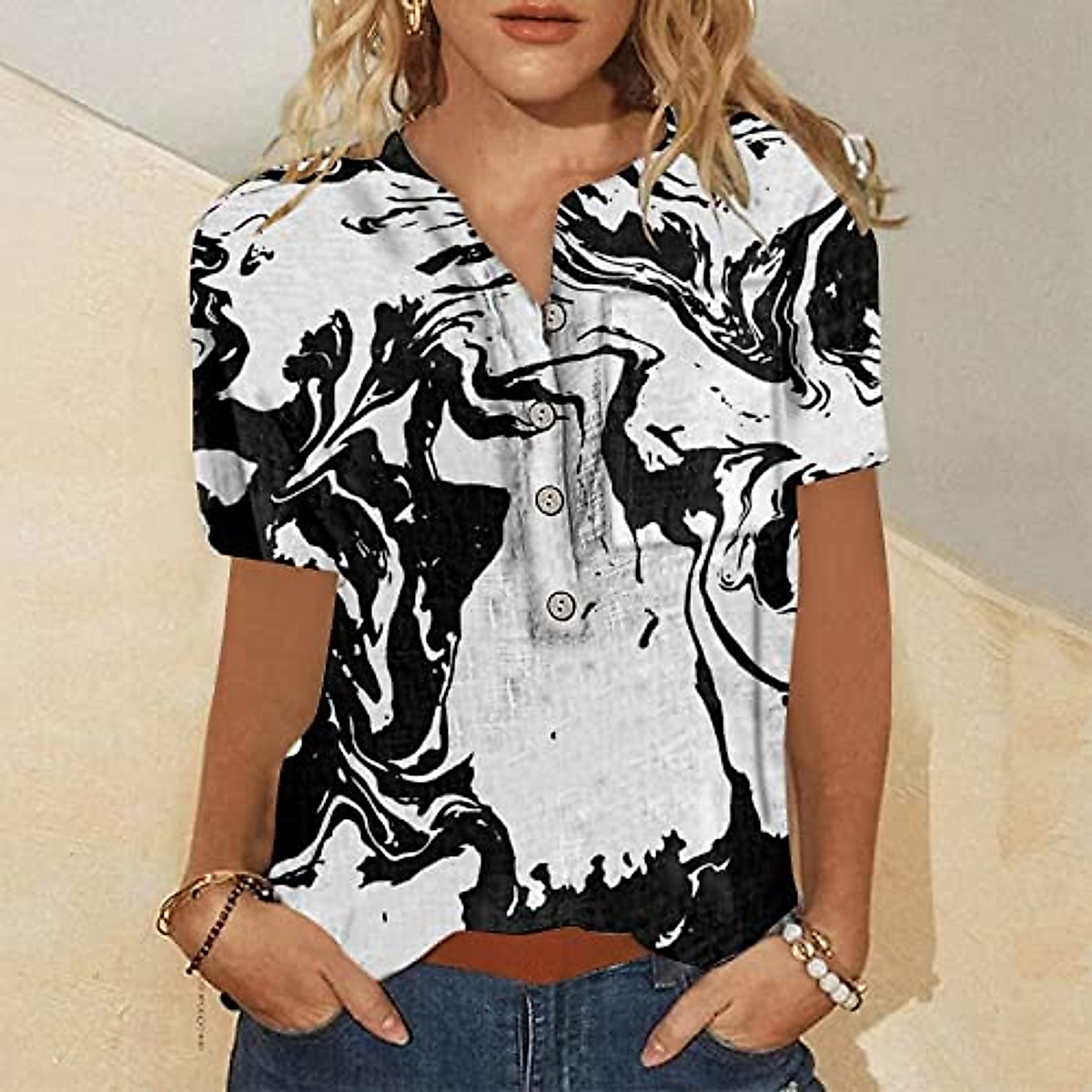Women Blouse Tops V Neck Party Stylish T-Shirt Chiffon Summer Blouses Women,Women's Tops Casual to Wear with Leggings