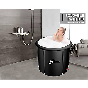 Ice Bath Tub for Athletes | Large Capacity 115 Gallons / 433 Liters | Portable Cold Ice Tub | Inflatable Ice Bath for Outdoor Cold Therapy Tub by Mediasonic (MS-100RP)