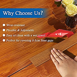 Floor Transition Strip Floor Cover Strips Self Adhesive Flooring Transitions Laminate Floor Strip 2" Wide Vinyl Floor Flat Divider Strip Elegant Wood Grain Design (10Ft, Light Brown)