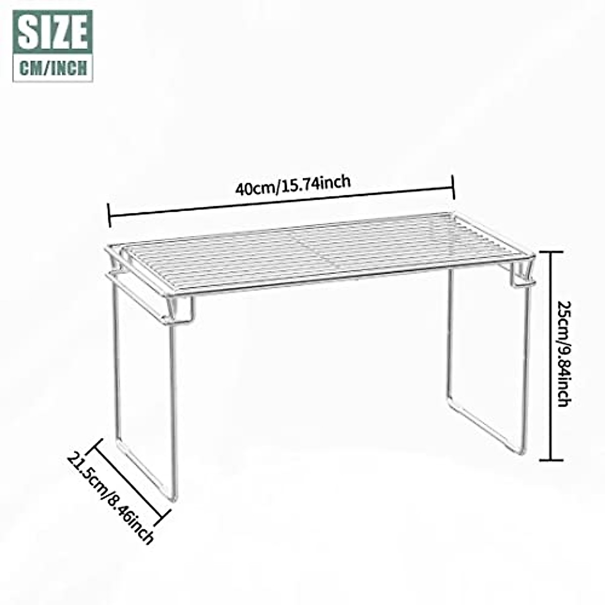 Joy Aid Heavy Duty Stackable Shelf Rack for Cookware, Appliance, Tools and More, Organization Shelf for Kitchen, Bathroom, Garage and Tool Shed, 304 Stainless Steel…