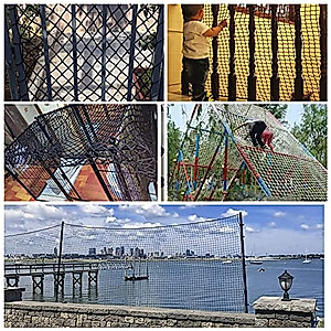 TWSOUL Playground Net, 3.3FT*6.6FT Climbing Cargo Net Rock Climbing Net Rope Ladder for Kids and Adult Military Climbing, Net Indoor Outdoor Climbing, Jungle Gyms, Treehouse, Obstacle Courses, Black