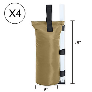 ABCCANOPY Canopy Weights Set of 4-112LBS Sand Bags for Pop up Tent, Weight Bags for Outdoor Gazebo, Trampoline, Pergola, Beige (Without Sand)