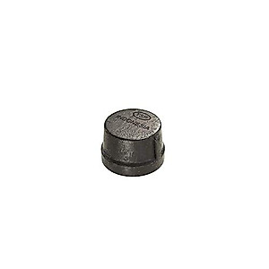 Black Iron Malleable Pipe Cap Fittings 1/2 Inch Threaded Pipes Nipples Caps - DIY Pipe Furniture - Industrial Piping - Plumbing Supplies 10 Pack