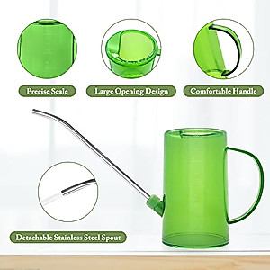 Qilebi Small Watering Can for Indoor Plants, Indoor Watering Can with Stainless Steel Long Spout, Plant Watering Can for House Plant Flowers Garden 1L/34oz