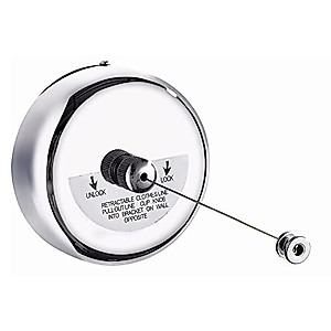 MESPUR Retractable Clothesline SUS304 Indoor Clothes Lines retracting with Adjustable Stainless Steel Rope String Hotel Style Heavy Duty,9.2 Feets, Round Style,Polished Chrome Finish