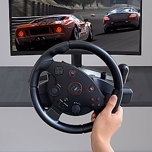 HG 2021 Gaming Racing Wheel 270 Degree Race Steering Wheel with Pedals and Double Vibration Function for PC/XBOX ONE/XBOX 360 / PS4 / PS3 / Nintendo Switch