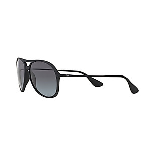 Ray-Ban Men's RB4201 Alex Square Sunglasses, Rubber Black/Light Grey Gradient Dark Grey, 59 mm