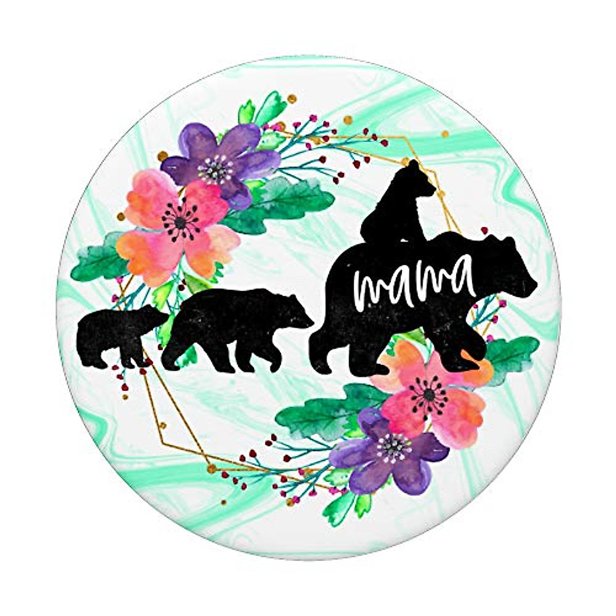 3 Kids Children - Mama Bear Mom Gift Phone Holder PopSockets PopGrip: Swappable Grip for Phones & Tablets