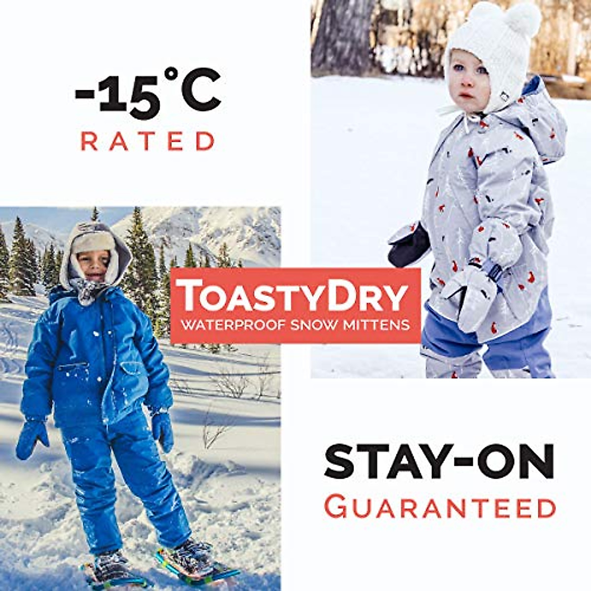 JAN & JUL Girls Snow Mittens for Kids with Thinsulate (Tulip, S: 2-4Y)