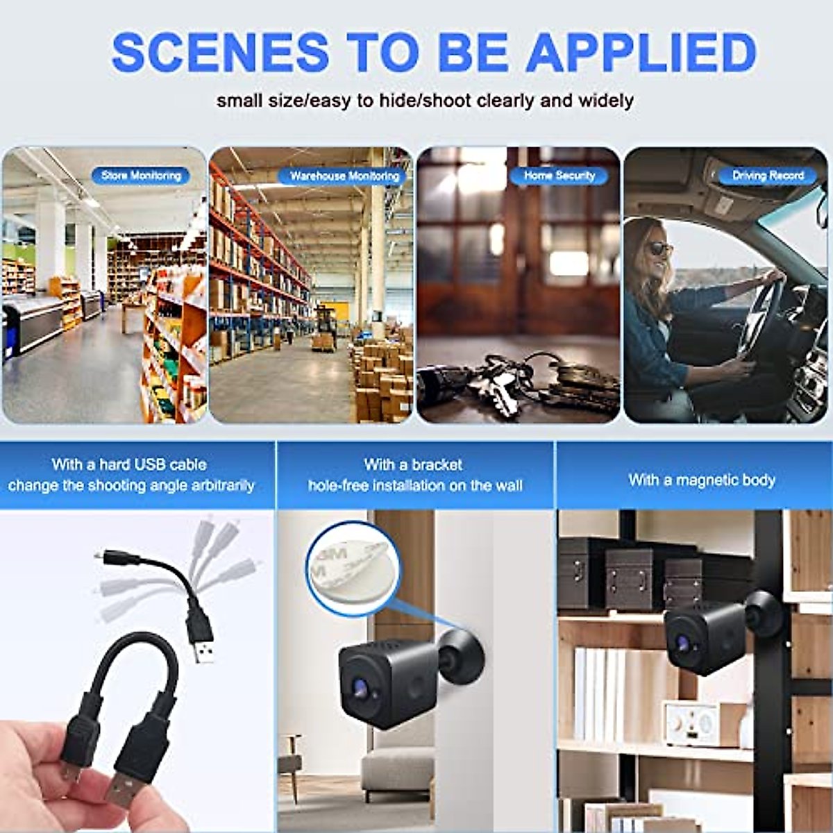 Hidden Camera Spy Camera Hidden Camera with Audio for Indoor and Outdoor 1080P Mini Spy Camera Two-Way Voice Night Vision and Motion Detection for Home Security Small Nanny Cam Live Feed App Control