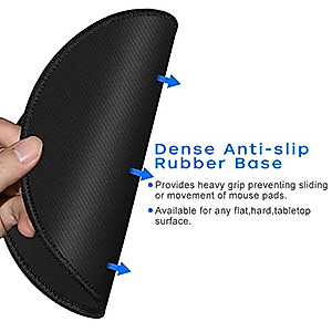 JIKIOU Round Mouse Pad, Anti Slip Rubber Round Mousepads Desktop Notebook Mouse Mat with Stitched Edge for Women Girl Men Kids Office Home Gaming Laptop, Small Size 7.9x7.9 inches, 4 Pack Black