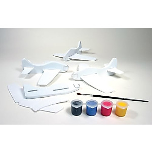 Creativity for Kids Four Foam Fliers Mini Craft Kit - Paint 4 Foam Glider Airplanes, Small Gifts for Kids, Red