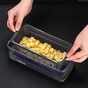 PJ Kitchen Accessories Smart Vegetable Chopper with Mandoline Slicer - Food & Veggie Cutter, Dicer for Onion, Potato & fruits Gray