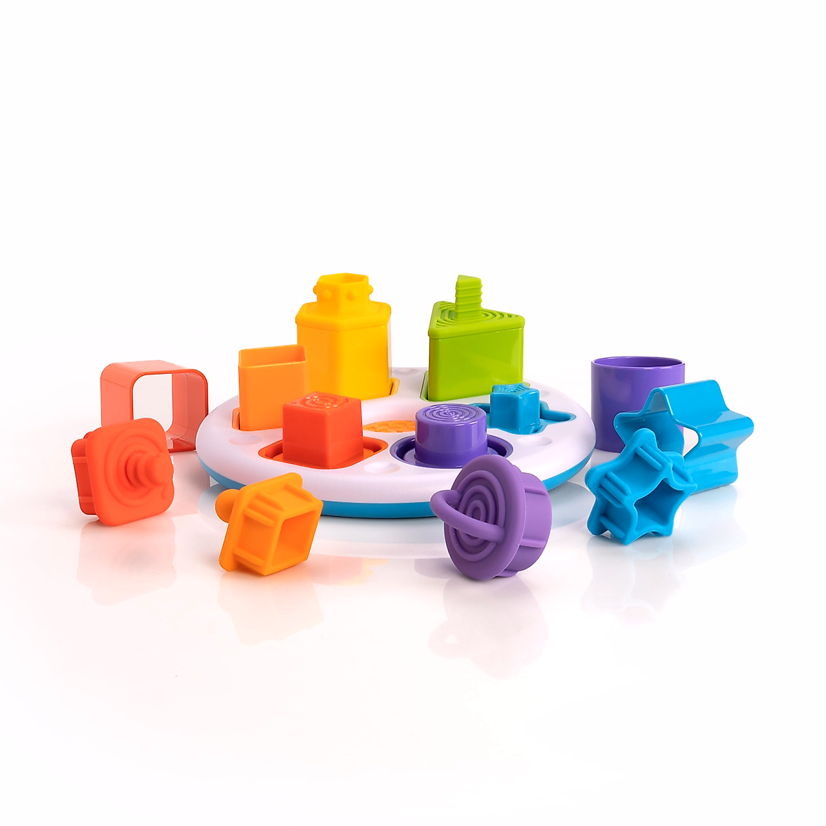 Fat Brain Toys Plugzy - Fine Motor Shape-Learning Sensory Toy, Babies & Toddlers