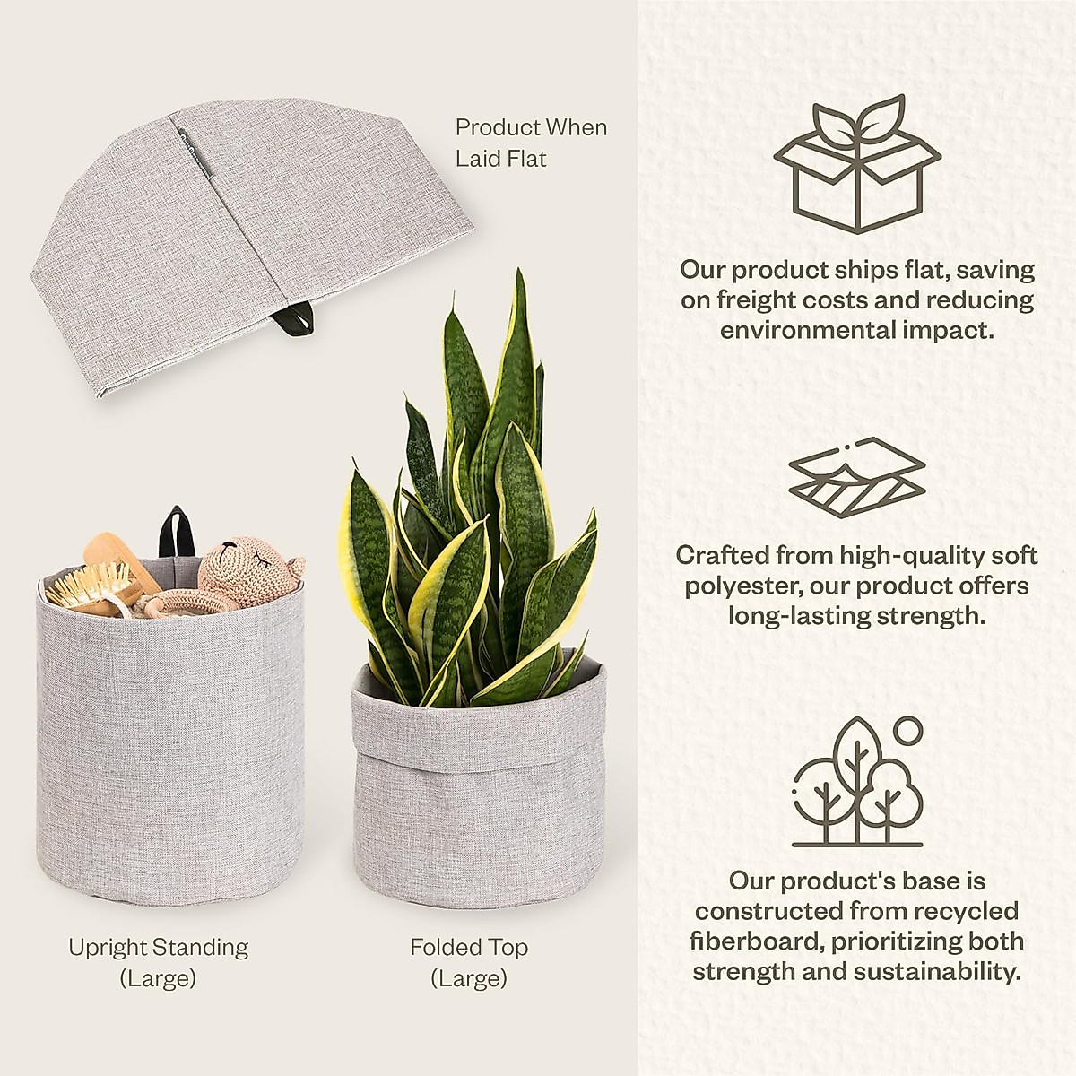 Bigso Box of Sweden Soft Hang Around Hanging Storage Basket Small | For Organizing Everyday Necessities | Collapsible Wall Hanging Storage Basket for Closets | 6.7" x 6.7" | Small | Navy