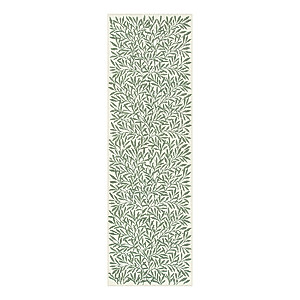 Lahome Botanical Boho Runner Rug, Soft Green Kitchen Runner Rugs Non Skid, Washable Leaf Carpet Runner for Hallway 8ft, Non Shedding Modern Rug for Entryway Porch (2'5''x8', Green)