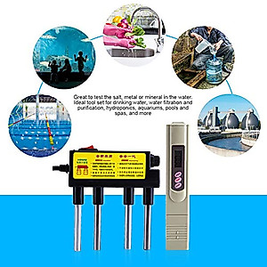 Water Quality Tester Water Quality Testing Electrolysis Iron Bars + Digital TDS Tester Meter for Testing Various Water Sources