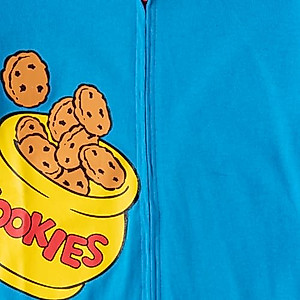 Sesame Street Boys’ Elmo or Cookie Monster Zip Up Long Sleeve Hooded Romper for Newborn, Infant and Toddler Kids