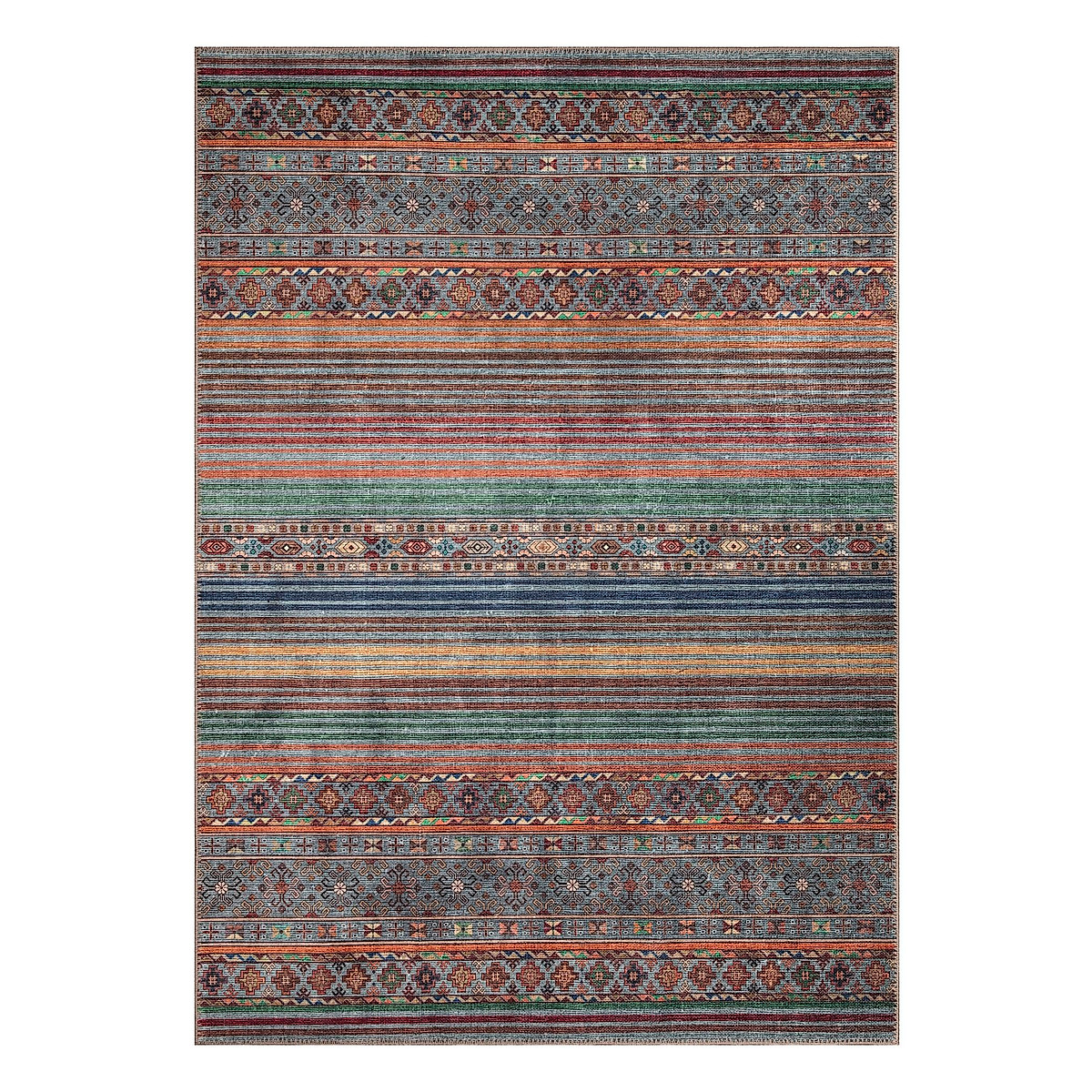 Keen Home Design Machine Washable Area Rugs with Non-Slip Backing, Ideal for Hallway, Living Room, Bedroom, Kitchen and Laundry Room, Vintage Moroccan and Low Pile Rug (3' x 5')
