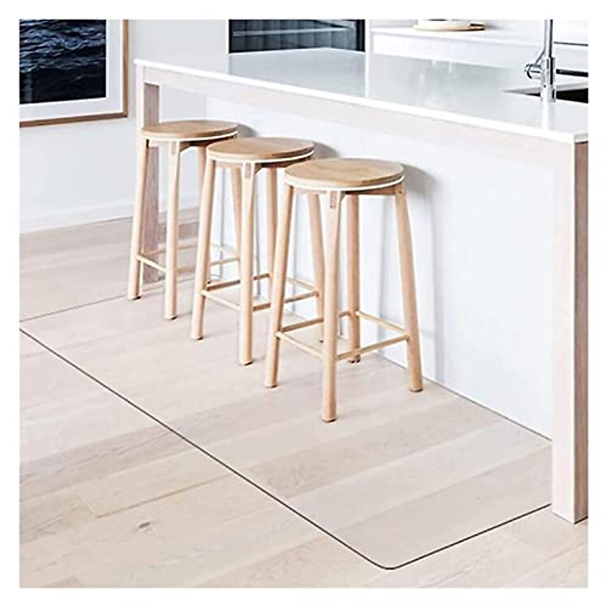 Clear PVC Desk Chair Mat 1.5mm Chair Mat Office Chair Mat, Pvc Clear Transparent, Non-Slip Floor/Carpet Protector Mat Scratch Resistant Wear Resistant Indoor,85/105/125/145/165cm wide,100-600cm for Of