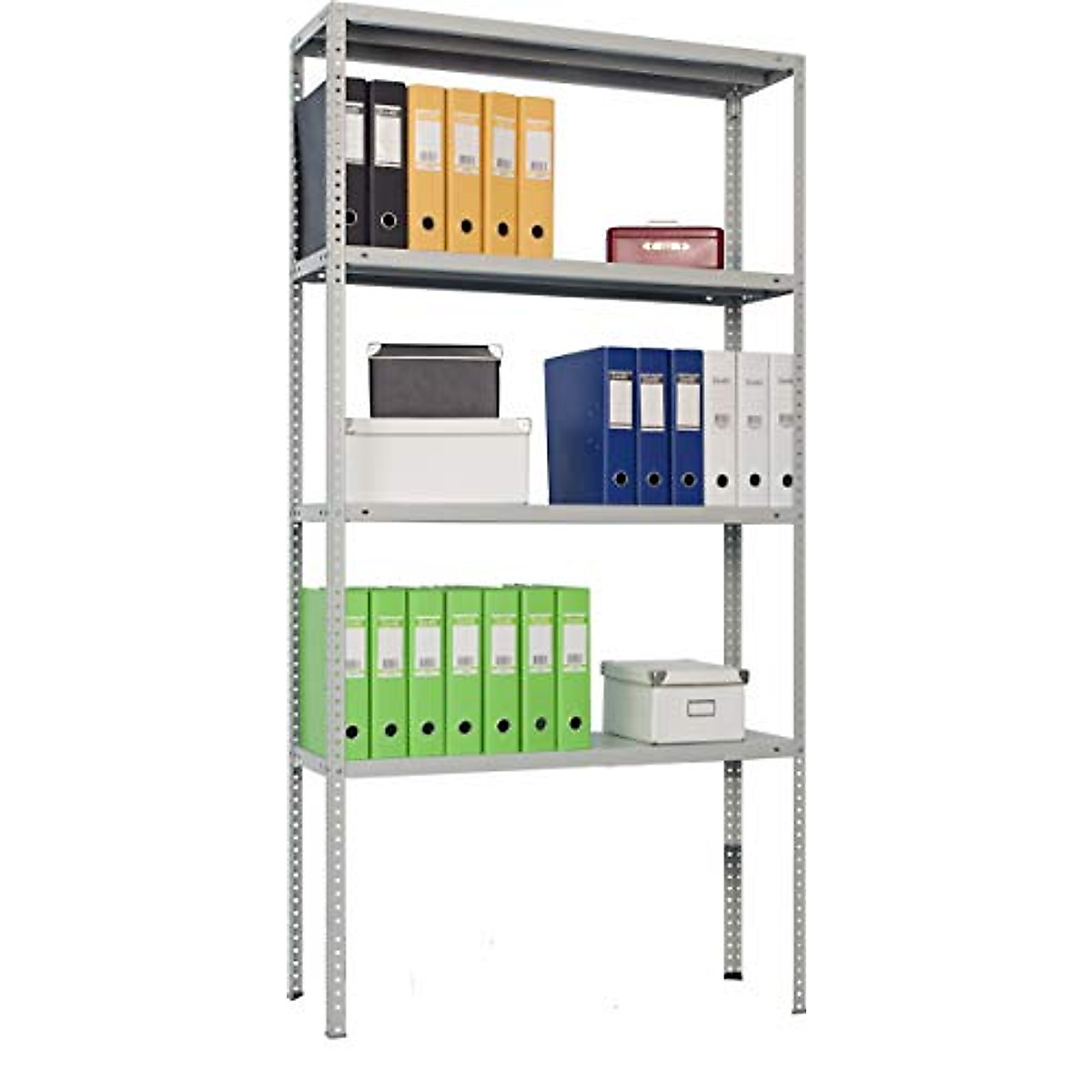 Rattan Wicker Furniture Metal 5 Adjustable Shelving Unit MS 150KD Storage Light Gray Color for Garage Home Office