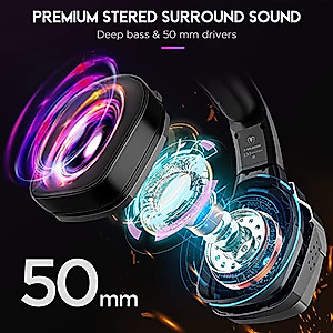 CamDive Gaming Headset for PS4 PS5 PC Xbox One, 3D Stereo Sound PS5 Headset, Noise-Cancelling Over Ear Gaming Headphones with Mic for Switch Laptop Mobile