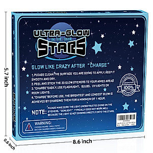 500Pcs 3D Glow in the Dark Stars Blue Glow in the Dark Stars for Ceiling Space Wall Decals Glowing Astronaut Universe Planet Galaxy Wall Stickers Ceiling Decorations for Boys Kids Bedroom Decor (Blue)