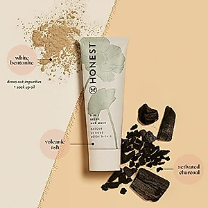 Honest Beauty 3-in-1 Detox Mud Mask with Activated Charcoal & Jeju Volcanic Ash + Manuka Honey & Shea Butter | Cruelty Free | 2.8 Fl Oz