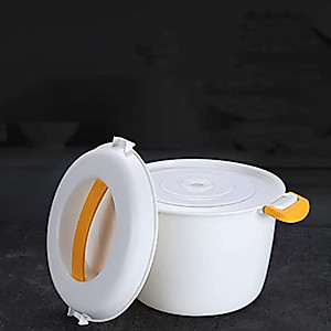 Luxshiny Microwave Pressure Cooker Microwave Rice Cooker Mini Rice Cooker Portable Steamer Pasta Cooker Food Steamer Pot for Cooking Soup Rice Stews and Oatmeal Yellow S Microwave Pasta Pot