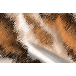 Spoonflower Fabric - Black White Orange Animal Print Fur Calico Cat Hair Watercolor Pencil Printed on Minky Fabric Fat Quarter - Sewing Baby Blankets Quilt Backing Plush