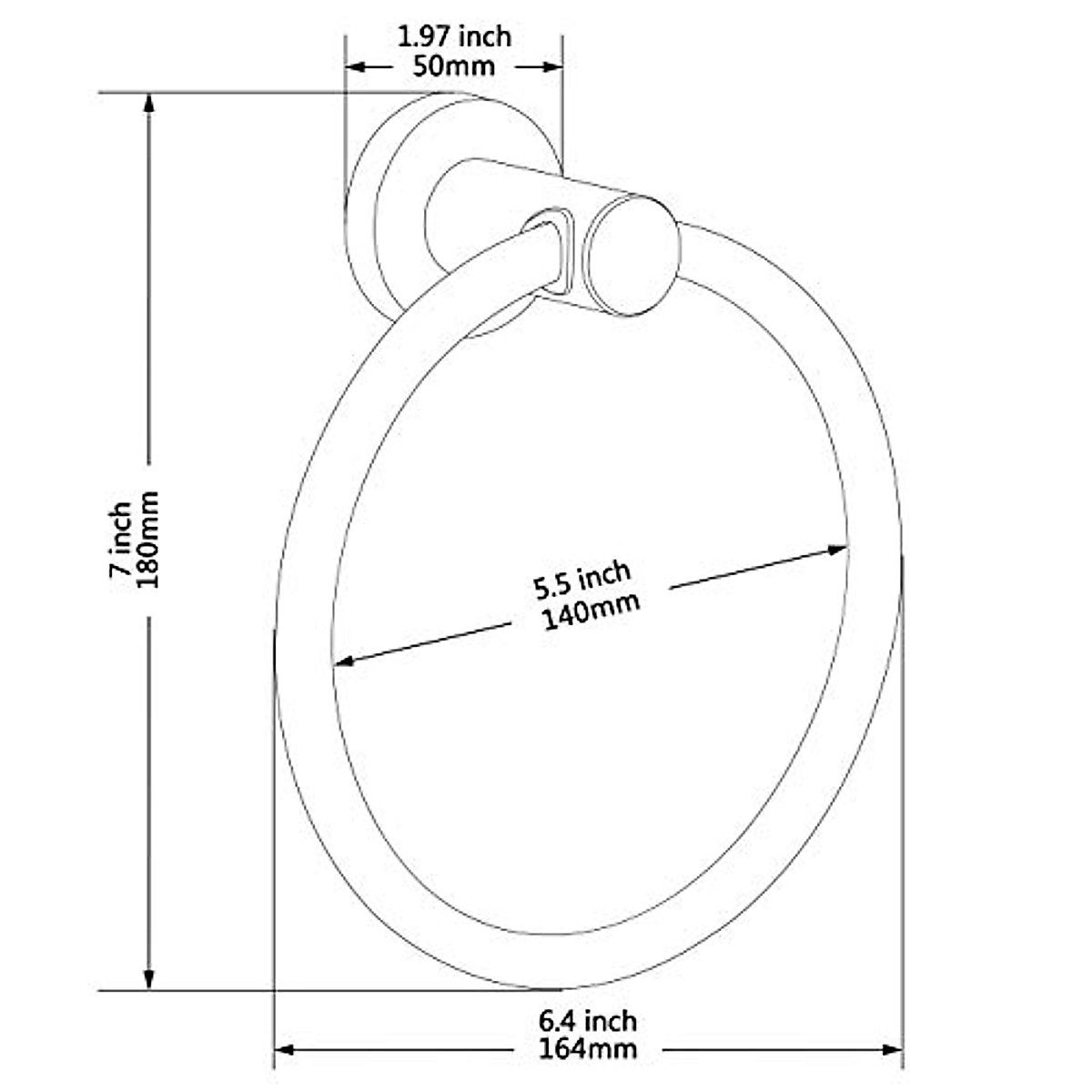 Towel Ring Brushed Nickel, Bath Hand Towel Ring Stainless Steel Round Towel Holder for Bathroom