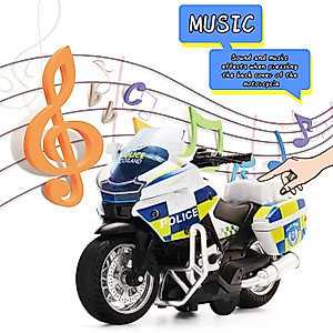 CYYSFIVQZ Die Cast Toy Motorcycle Model - Pull Back Vehicles with Sounds and Lights, Motorcycle Toys for Kids 3-9, for Youngsters who are into Collectible Scaled Cars and Motorcycles (White)