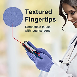 FifthPulse Biodegradable Disposable Nitrile Gloves Medium - 150 Count - Green Food Safe Cooking Gloves - Powder and Latex Free Gloves with Textured Fingertips - Home Cleaning Rubber Gloves